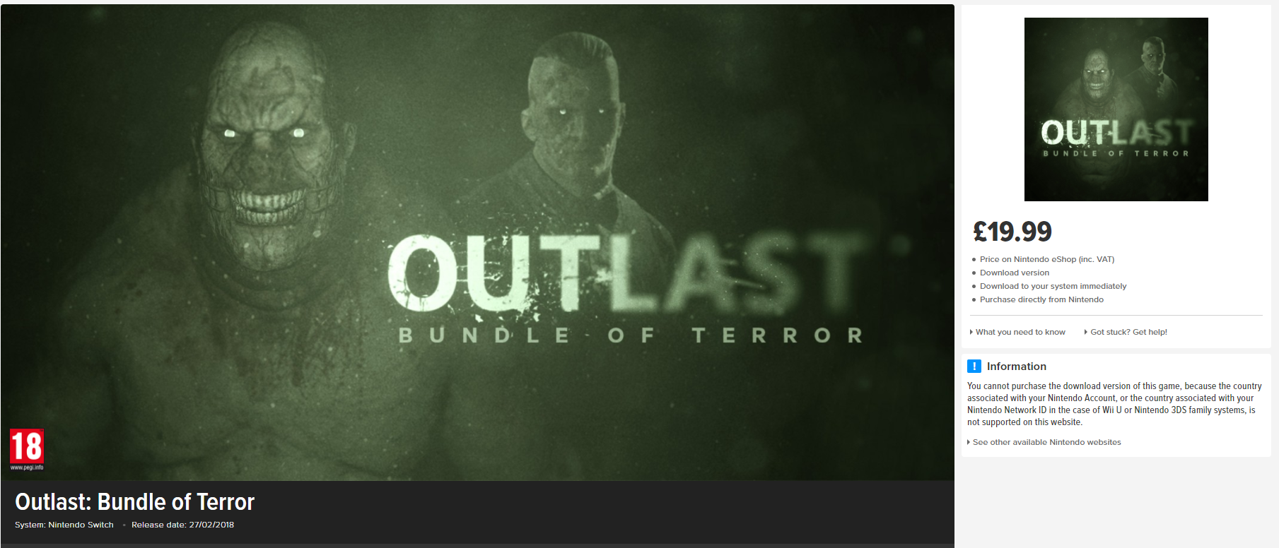Ya puedes jugar Outlast en tu Nintendo Switch - LevelUp