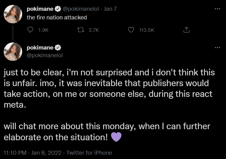 Tras baneo de Pokimane: Twitch endurece sus medidas contra ...