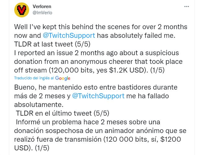 Streamer denuncia una donación fraudulenta en su canal y es castigado ...