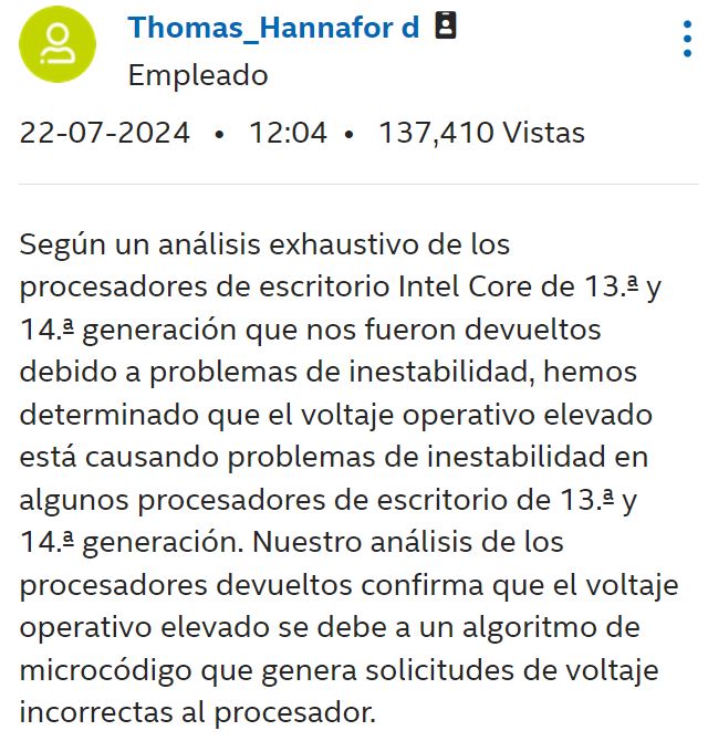 Intel luego de ser acusado de vender “CPUs defectuosas” encuentra por ...